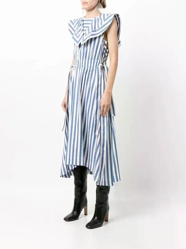 3.1 Phillip Lim Striped Asymmetric Midi Dress