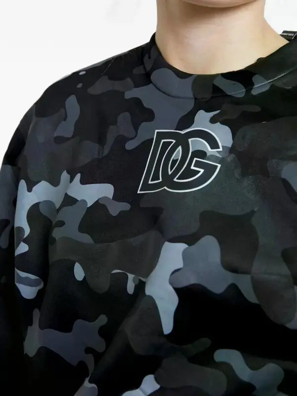 Dolce & Gabbana Camouflage Logo Print Crew Neck Sweater