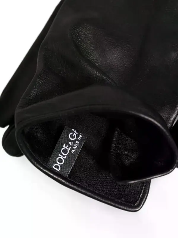 Dolce & Gabbana Crystal Embellished Leather Gloves