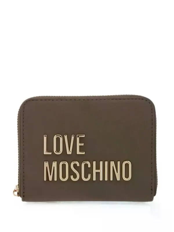 Moschino Logo Zip Wallet - Brown
