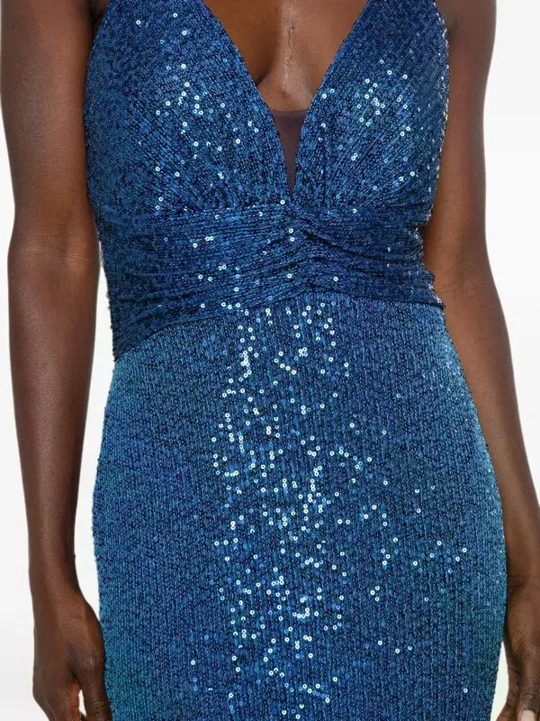 HANITA Sequin Embellished Maxi Dress With Side Slit