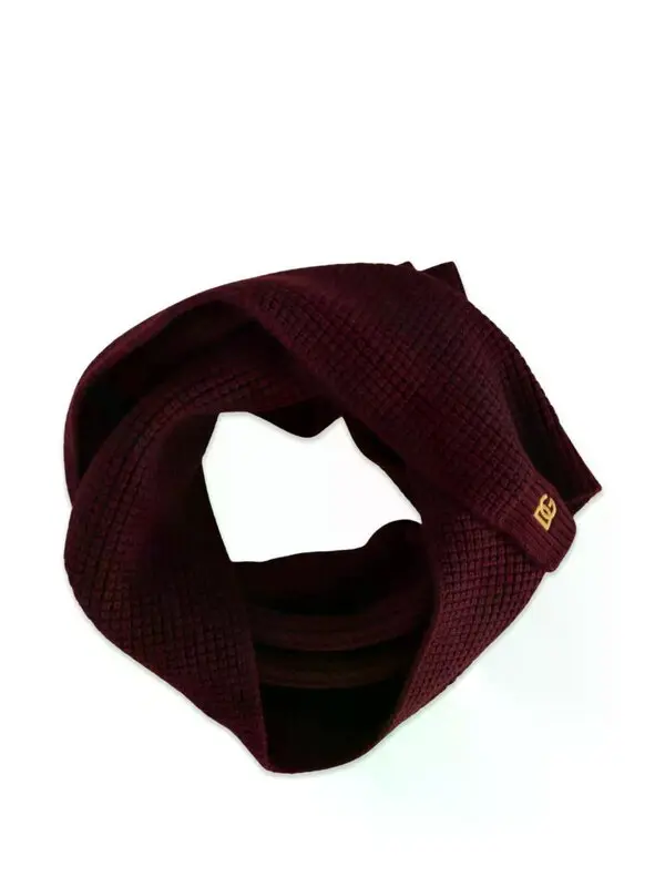 Dolce & Gabbana Logo-plaque Rib-knit Scarf - Red