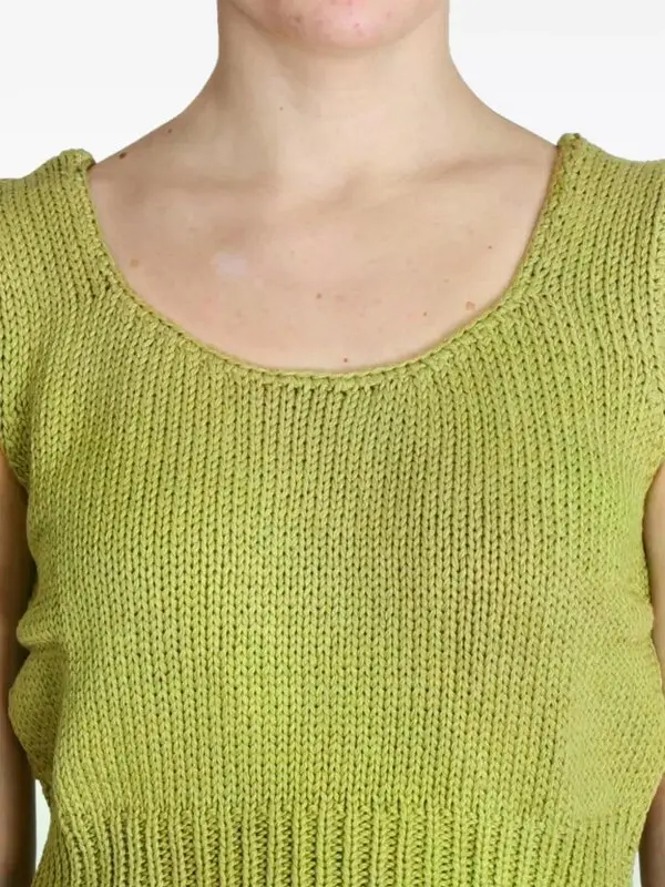 PINK MEMORIES Cropped Sleeveless Knit Top