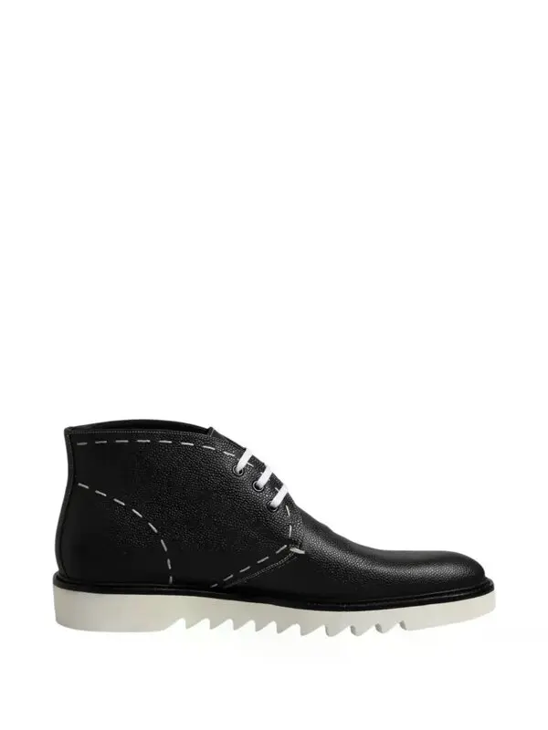 Dolce & Gabbana Stitch Detail Lug Sole Ankle Boots