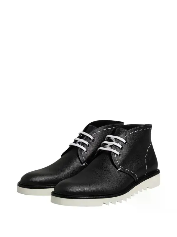 Dolce & Gabbana Stitch Detail Lug Sole Ankle Boots
