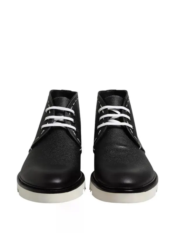Dolce & Gabbana Stitch Detail Lug Sole Ankle Boots