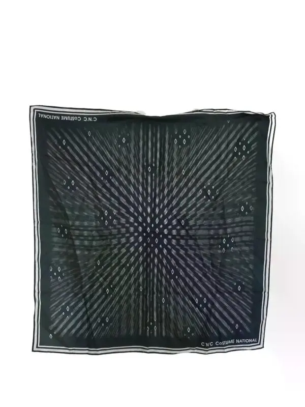 Costume National Logo-print Striped Scarf - Black