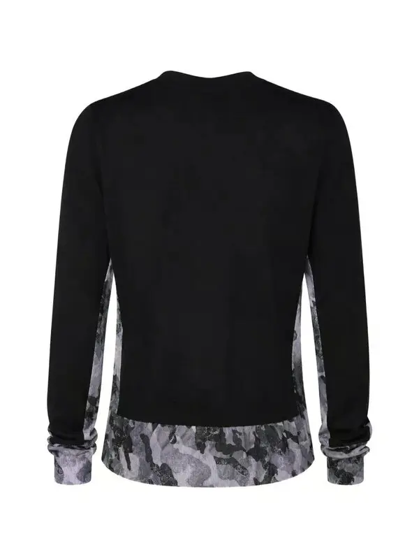 Dolce & Gabbana Camouflage Panel V-neck Sweater