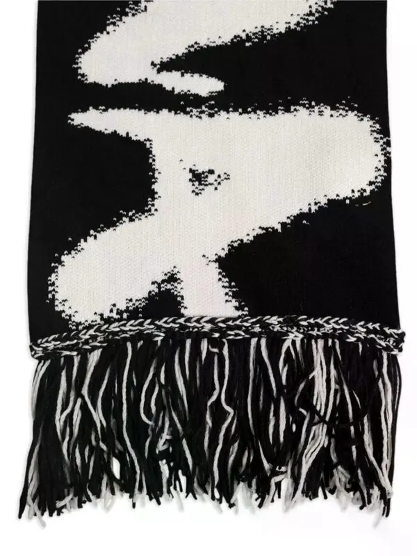 Dolce & Gabbana Logo-intarsia Fringed Scarf