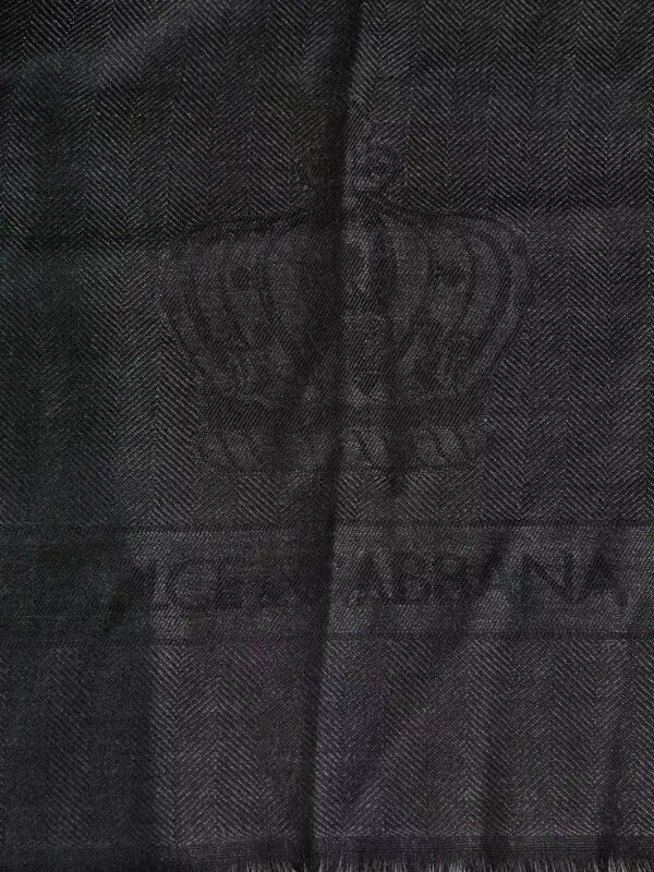 Dolce & Gabbana Herringbone-pattern Fringed Scarf
