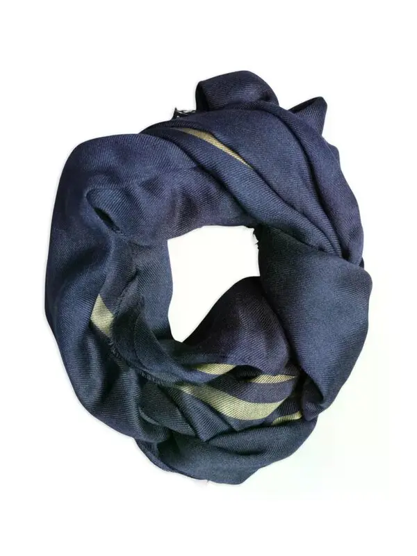 Dolce & Gabbana Stripe-detail Frayed Scarf - Blue