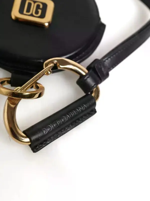 Dolce & Gabbana Dg-plaque Leather Lanyard Wallet