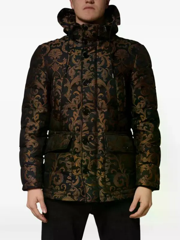 Dolce & Gabbana Floral Jacquard Quilted Hooded Jacket