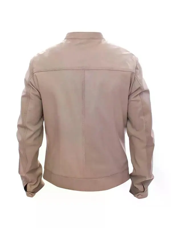 Dolce & Gabbana Leather Jacket With Mandarin Collar
