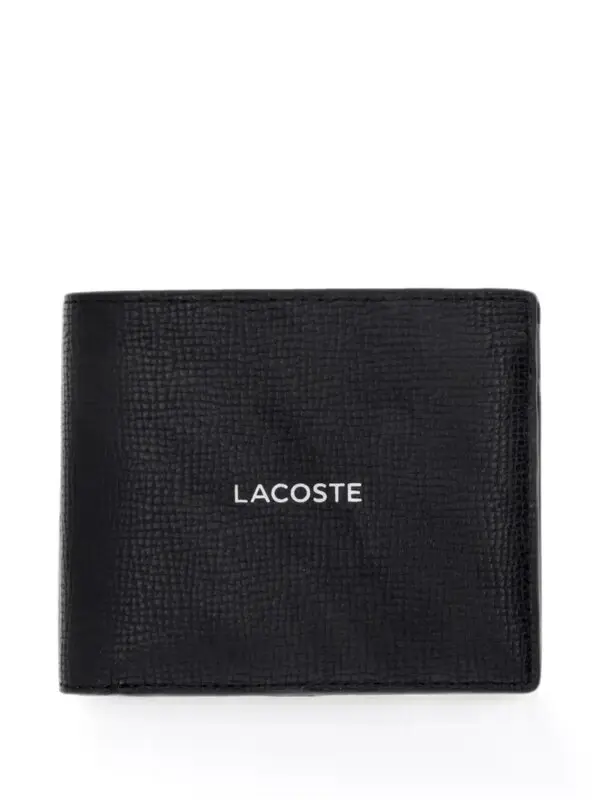 Lacoste Ossian Medium Logo-print Textured Leather Wallet - Black