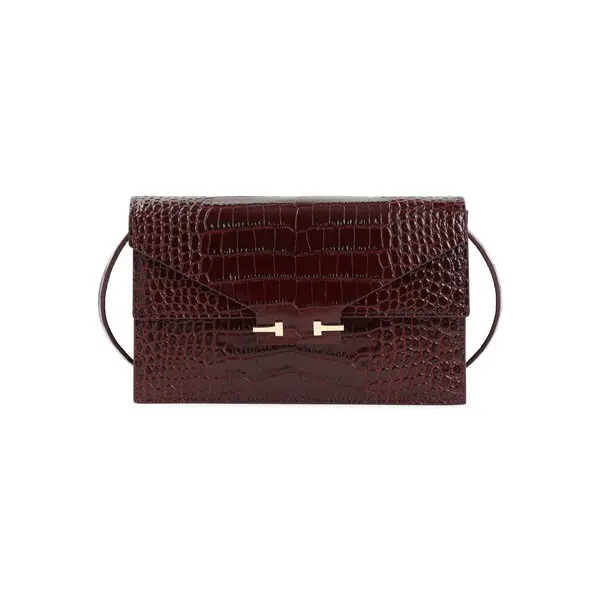 TOM FORD Croc Effect Mini Bag - Red