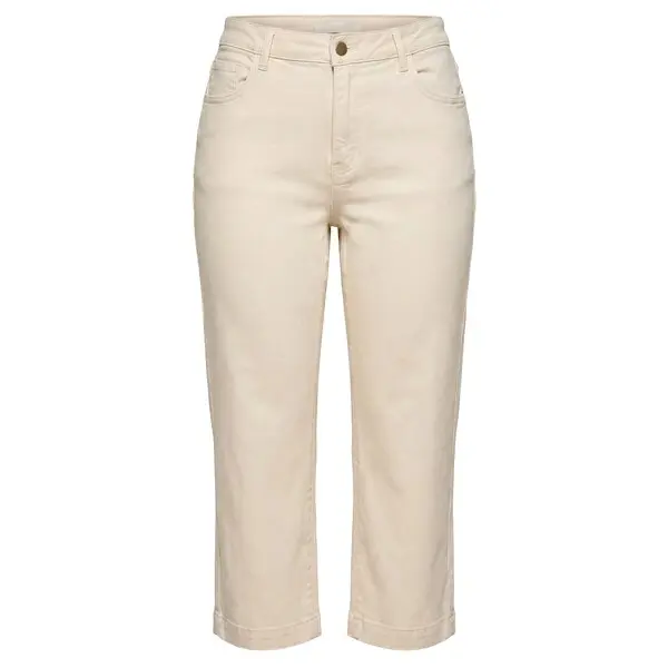 Adrift Clothing Stone Denim Cropped Straight Leg Jeans