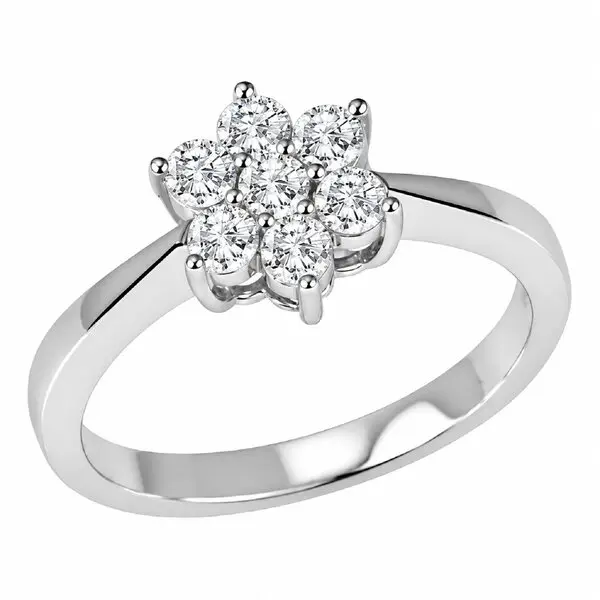 ARTISAN 18k Gold With Diamond Flower Ring - White