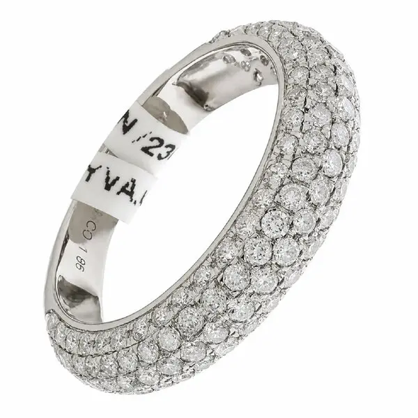 ARTISAN 18k Gold Multi-row Diamond Pave Band Ring - White