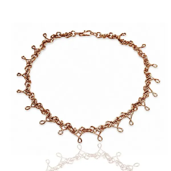 ANATOLIACRAFT Copper Chain Statement Necklace - Gold