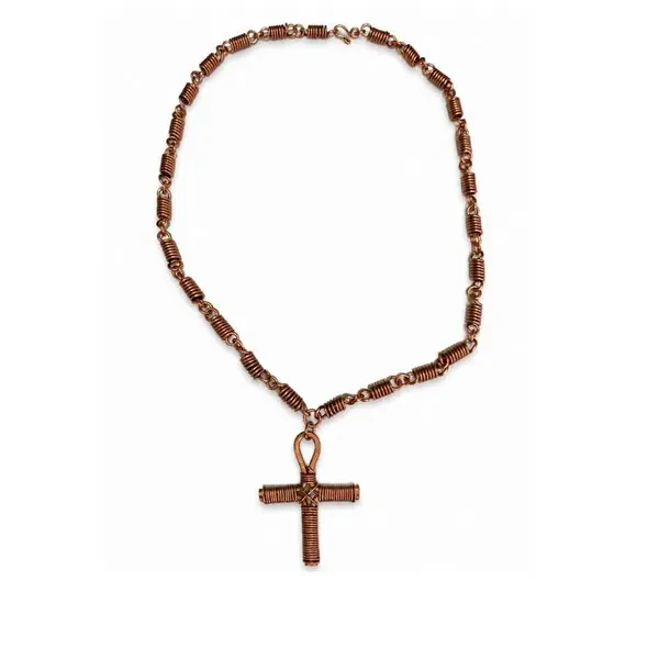 ANATOLIACRAFT Copper Ankh Pendant Necklace - Gold