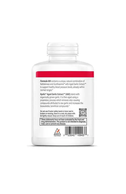 KYOLIC Aged Garlic Extract Formula 109, Blood Pressure Health