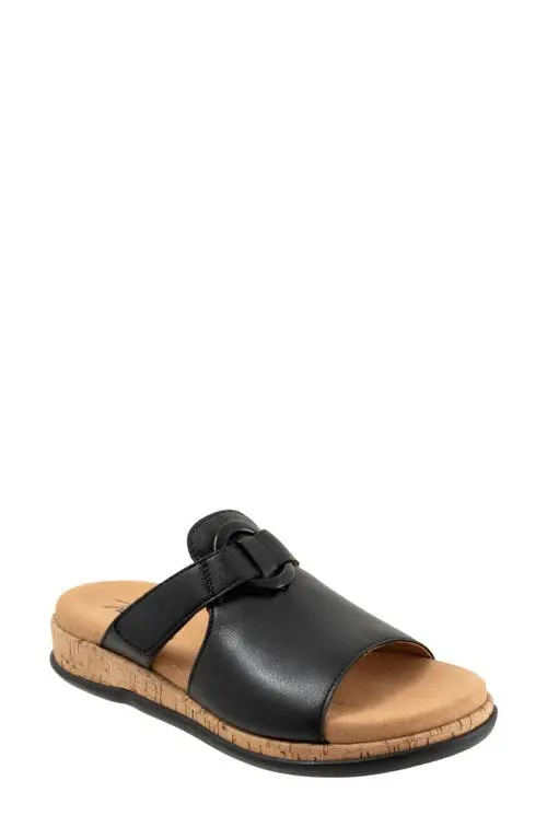 Trotters Ginnie Platform Wedge Slide Sandal - Black