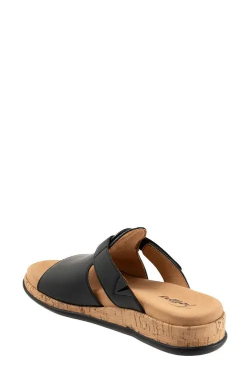 Trotters Ginnie Platform Wedge Slide Sandal - Black