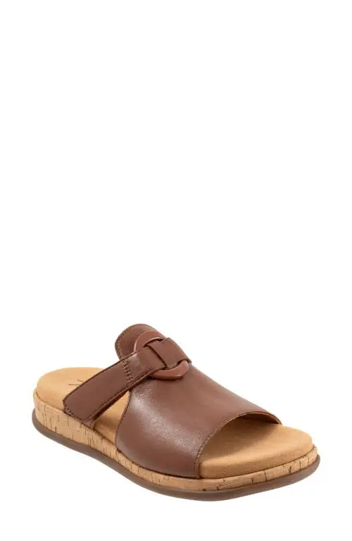 Trotters Ginnie Platform Wedge Slide Sandal - Luggage