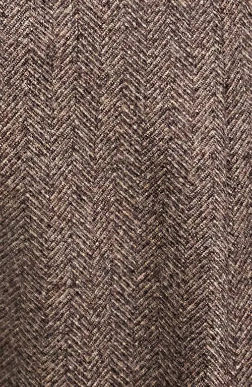 TWP Avery Herringbone Wool Blend Wide Leg Pants - Pinecone Melange