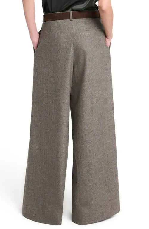 TWP Avery Herringbone Wool Blend Wide Leg Pants