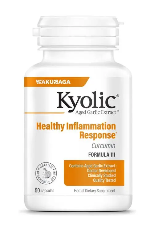 KYOLIC Aged Garlic Extract Formula 111, Healthy Inflammation Response, Curcumin - White