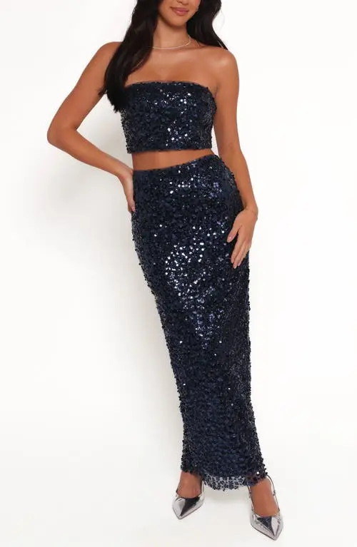 PETAL & PUP Glissy Sequin Tube Top & Maxi Skirt Set