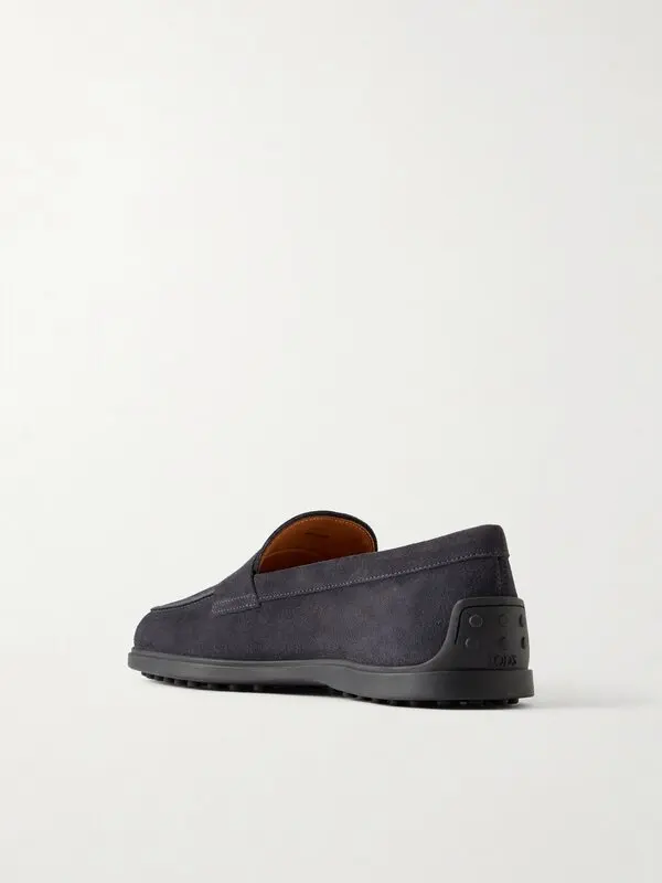 TOD'S Suede Penny Loafers - Gray