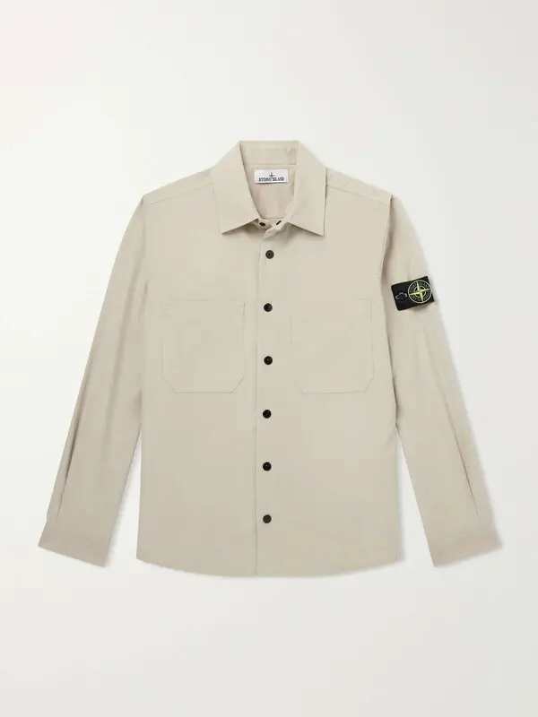 Stone Island Logo-appliquéd Cotton-corduroy Shirt