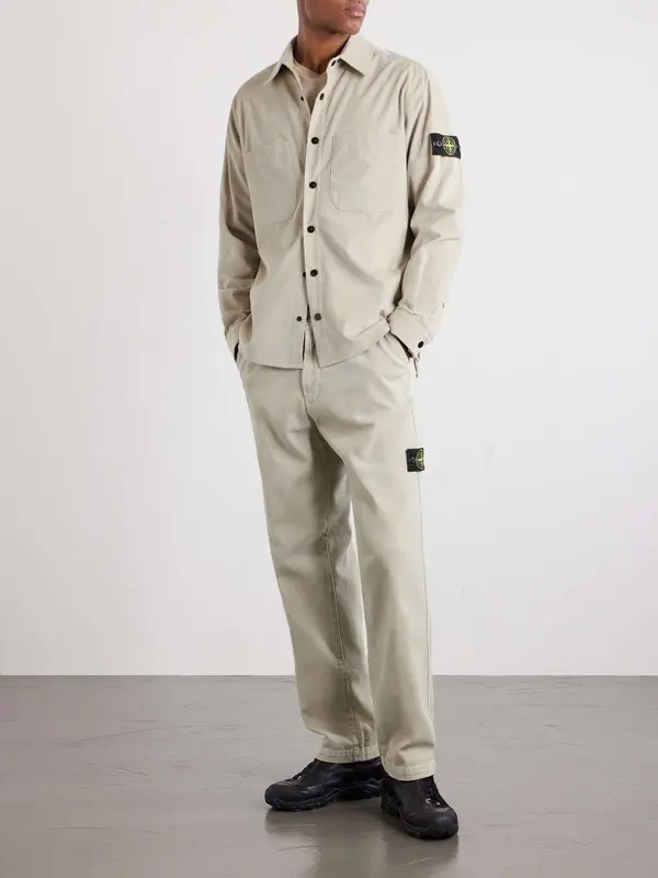 Stone Island Logo-appliquéd Cotton-corduroy Shirt
