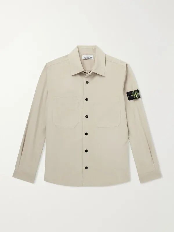 Stone Island Logo-appliquéd Cotton-corduroy Shirt