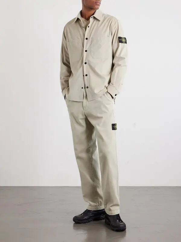 Stone Island Logo-appliquéd Cotton-corduroy Shirt
