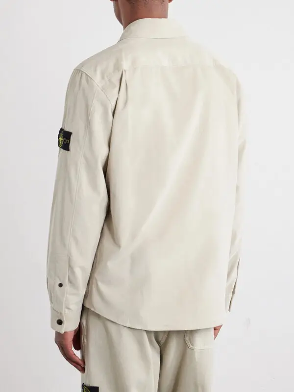 Stone Island Logo-appliquéd Cotton-corduroy Shirt