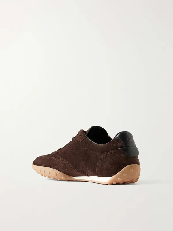 TOD'S Paneled Leather-trimmed Suede Sneakers