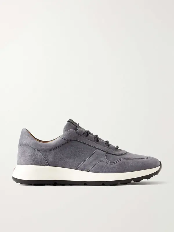 TOD'S Paneled Suede Sneakers - Gray