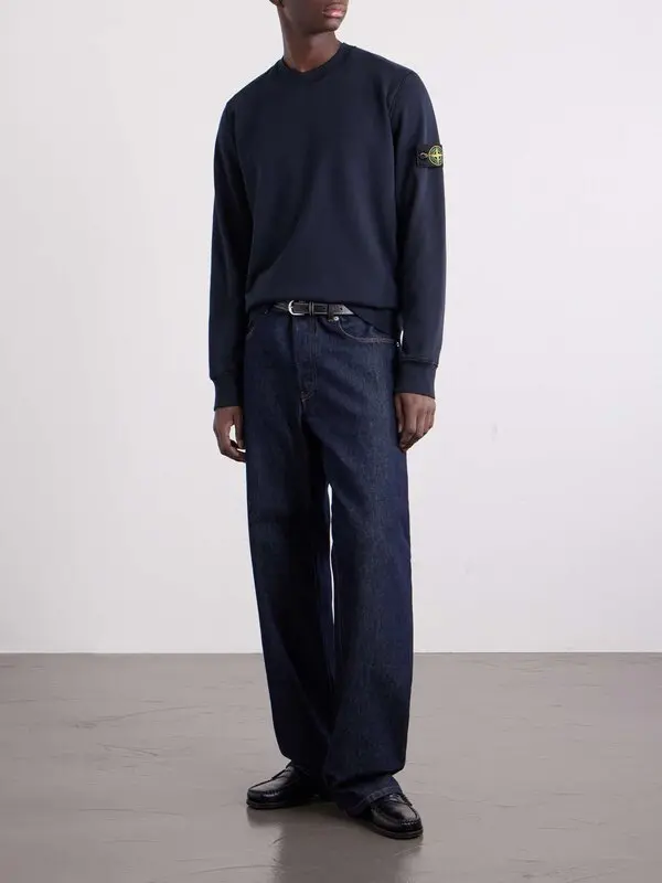 Stone Island Garment-dyed Cotton-fleece Sweatshirt