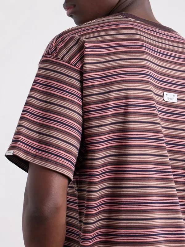 WTAPS Logo-appliquéd Striped Cotton-jersey T-shirt