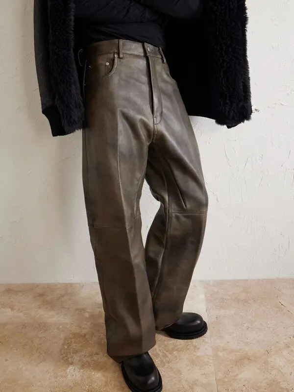 Rick Owens Geth Wide-leg Leather Trousers