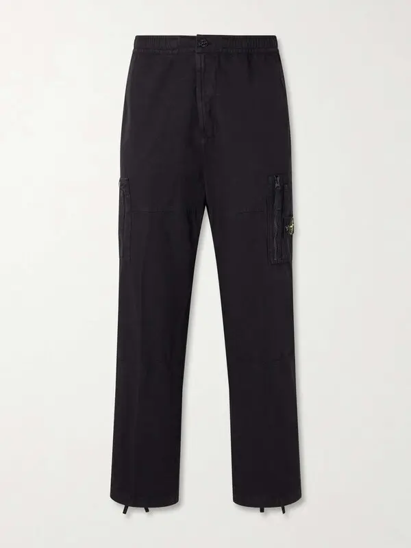 Stone Island Wide-leg Cotton Ripstop Cargo Trousers