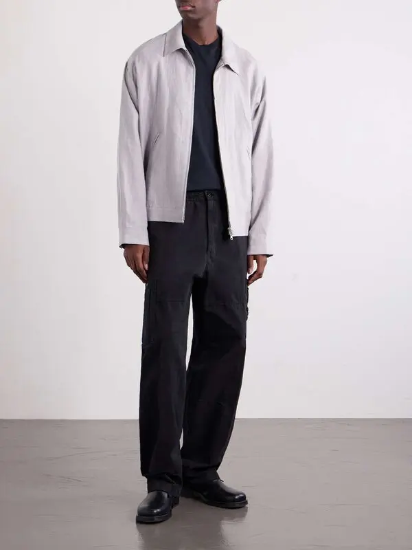 Stone Island Wide-leg Cotton Ripstop Cargo Trousers