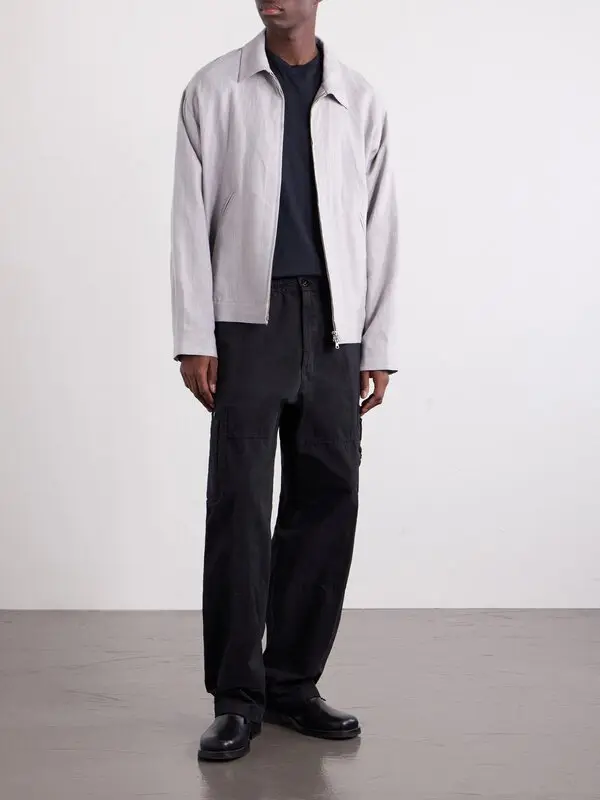 Stone Island Wide-leg Cotton Ripstop Cargo Trousers