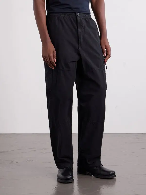 Stone Island Wide-leg Cotton Ripstop Cargo Trousers