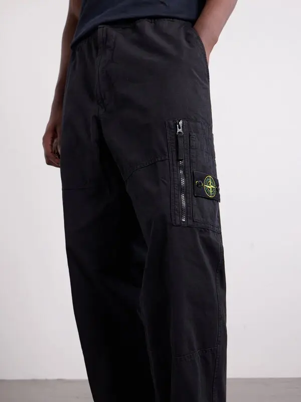 Stone Island Wide-leg Cotton Ripstop Cargo Trousers