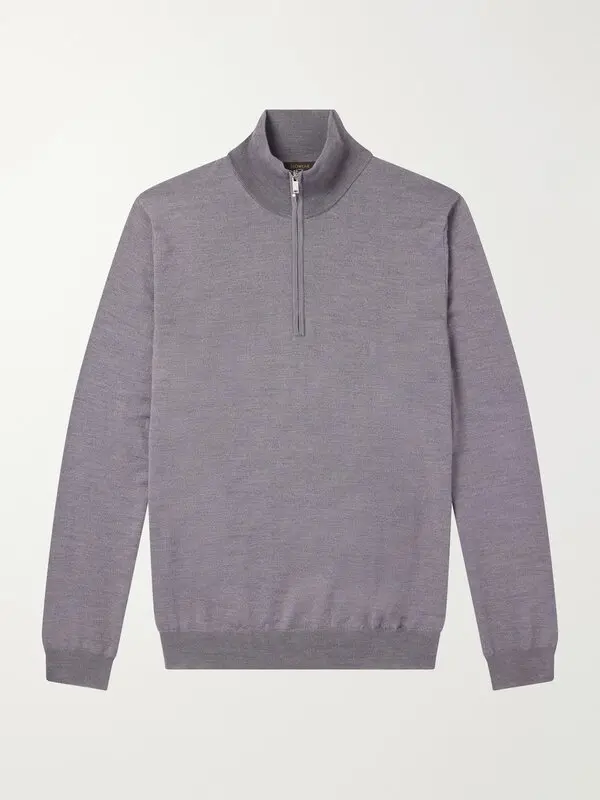 SLOWEAR Zanone Flexwool Half-zip Sweater - Gray